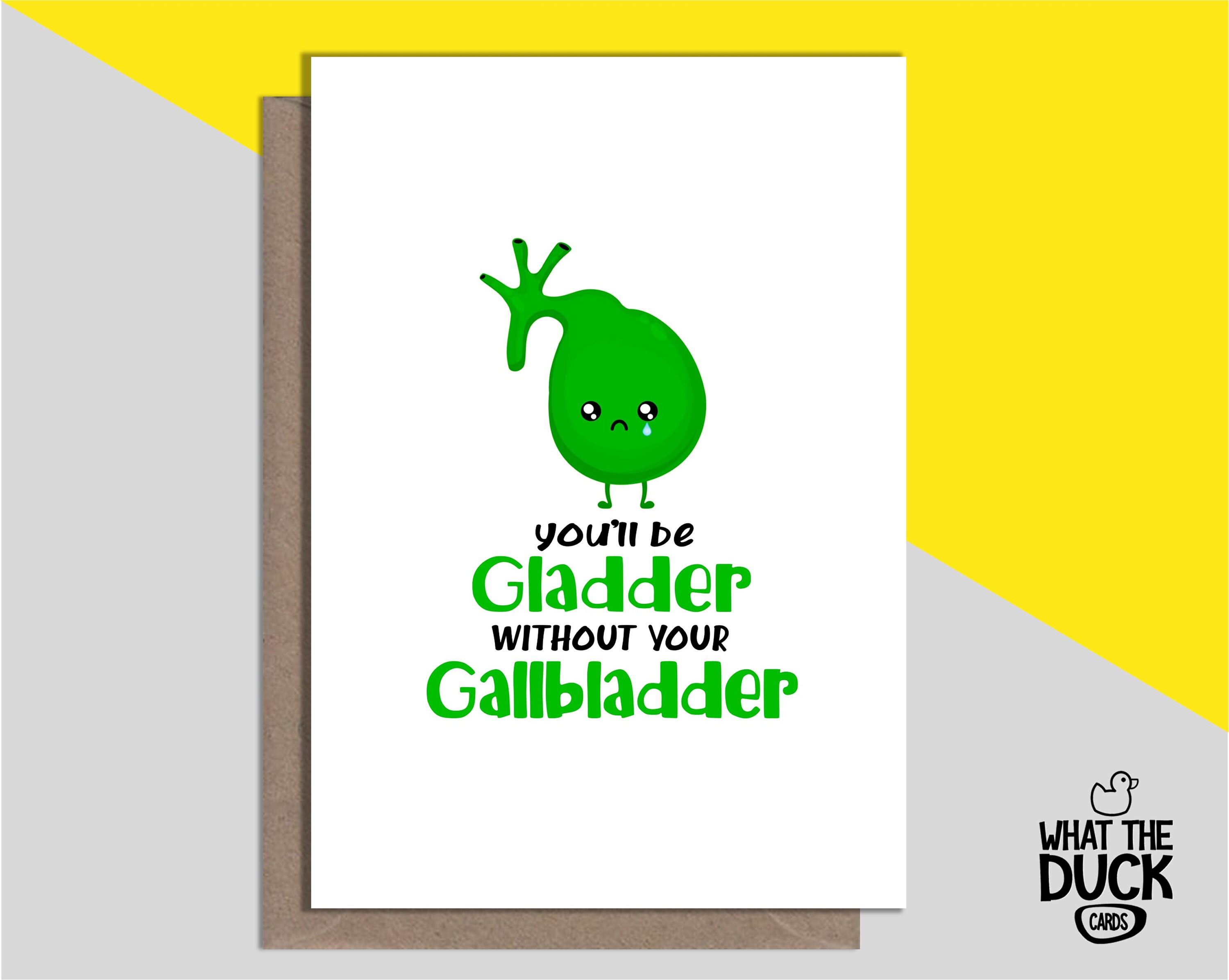 Cute & Funny Homemade Gallbladder Removal Card For Get Well | Etsy