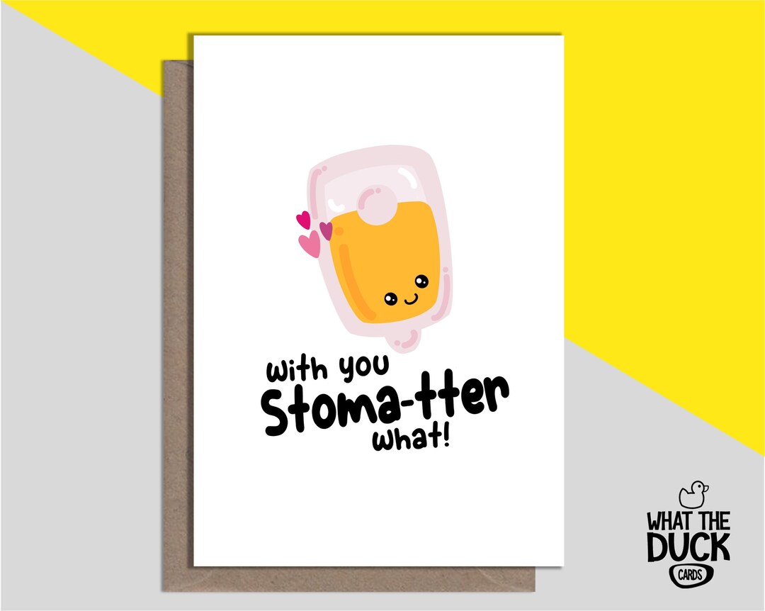 Cute & Funny Handmade Ostomy Greetings Card for Get Well Soon, Crohn's ...