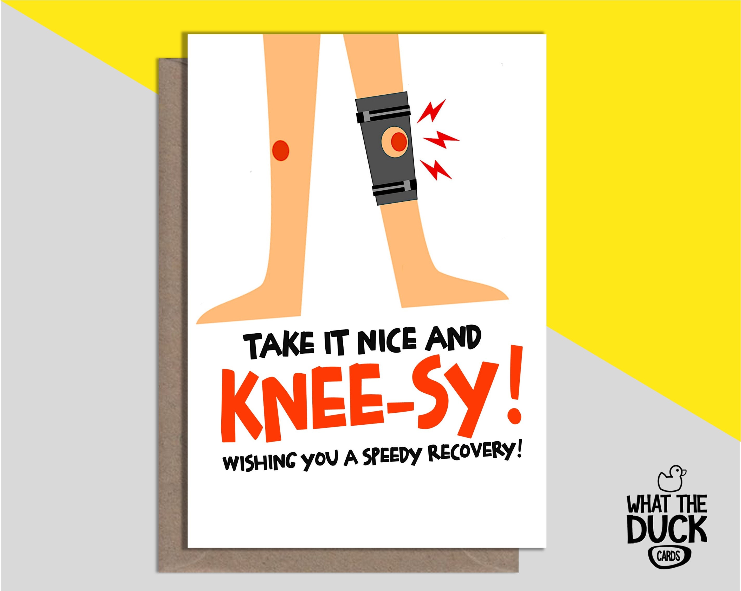 Cute & Funny Homemade Knee Operation Card for Good Luck With - Etsy