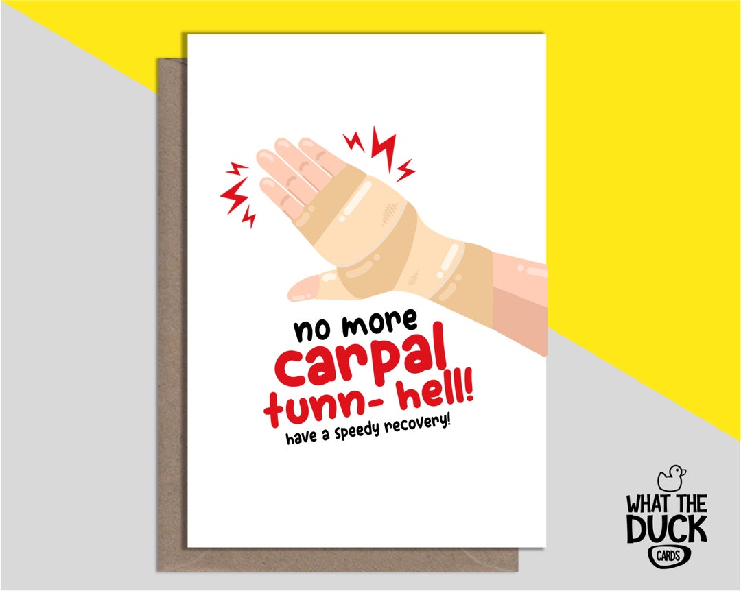 Funny & Cheeky Handmade Get Well Soon Greetings Card for Carpal Tunnel ...