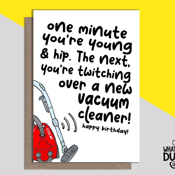 Vacuum Cleaner Birthday Card - Etsy