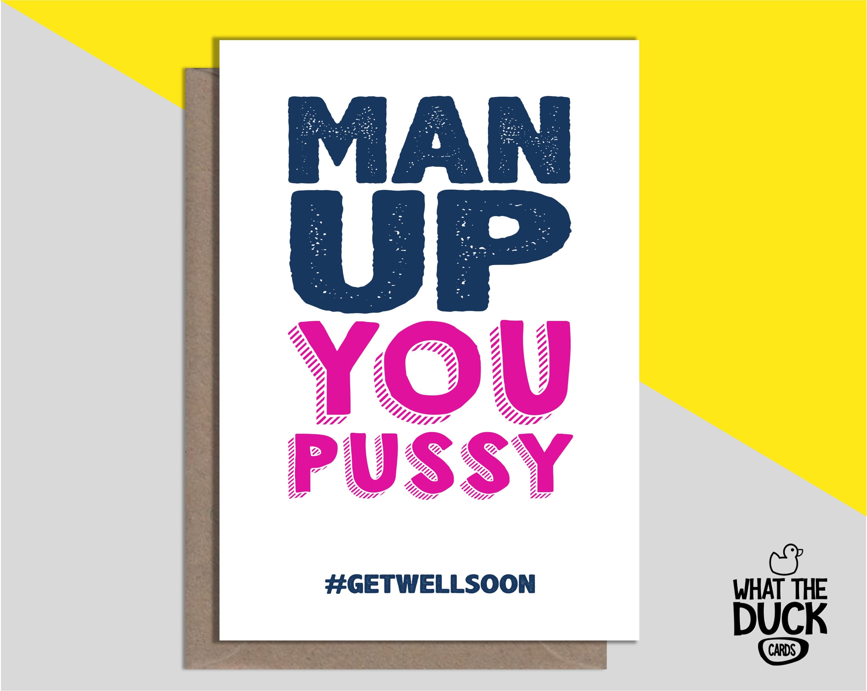 Rude & Funny Homemade Linen Get Well Soon Greetings Card for Illness ...