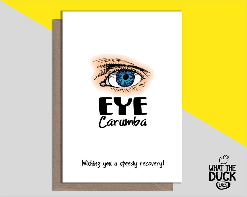 Cute & Funny Homemade Eye Operation Card for Get Well Soon | Etsy UK