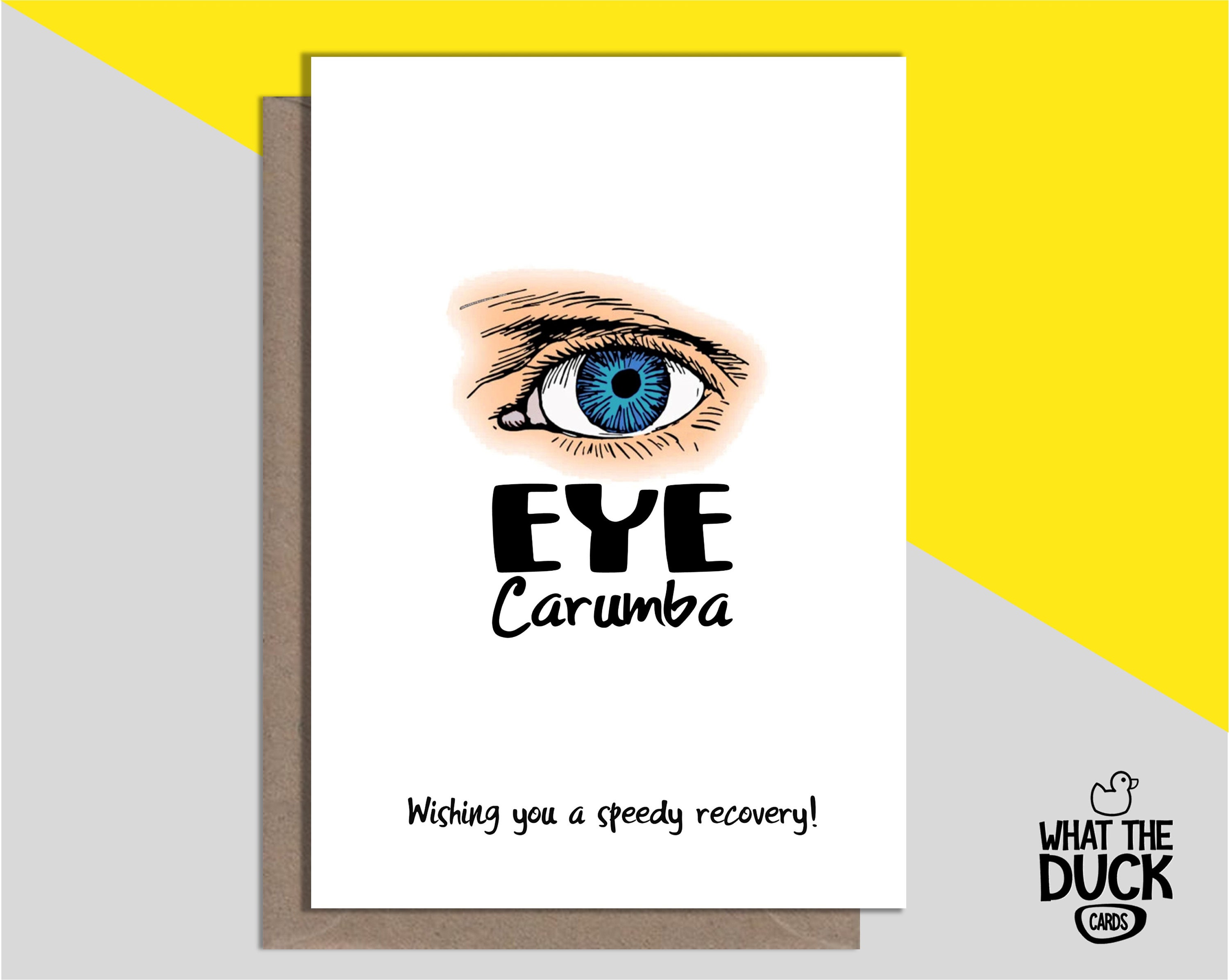 Cute & Funny Homemade Eye Operation Card for Get Well Soon - Etsy