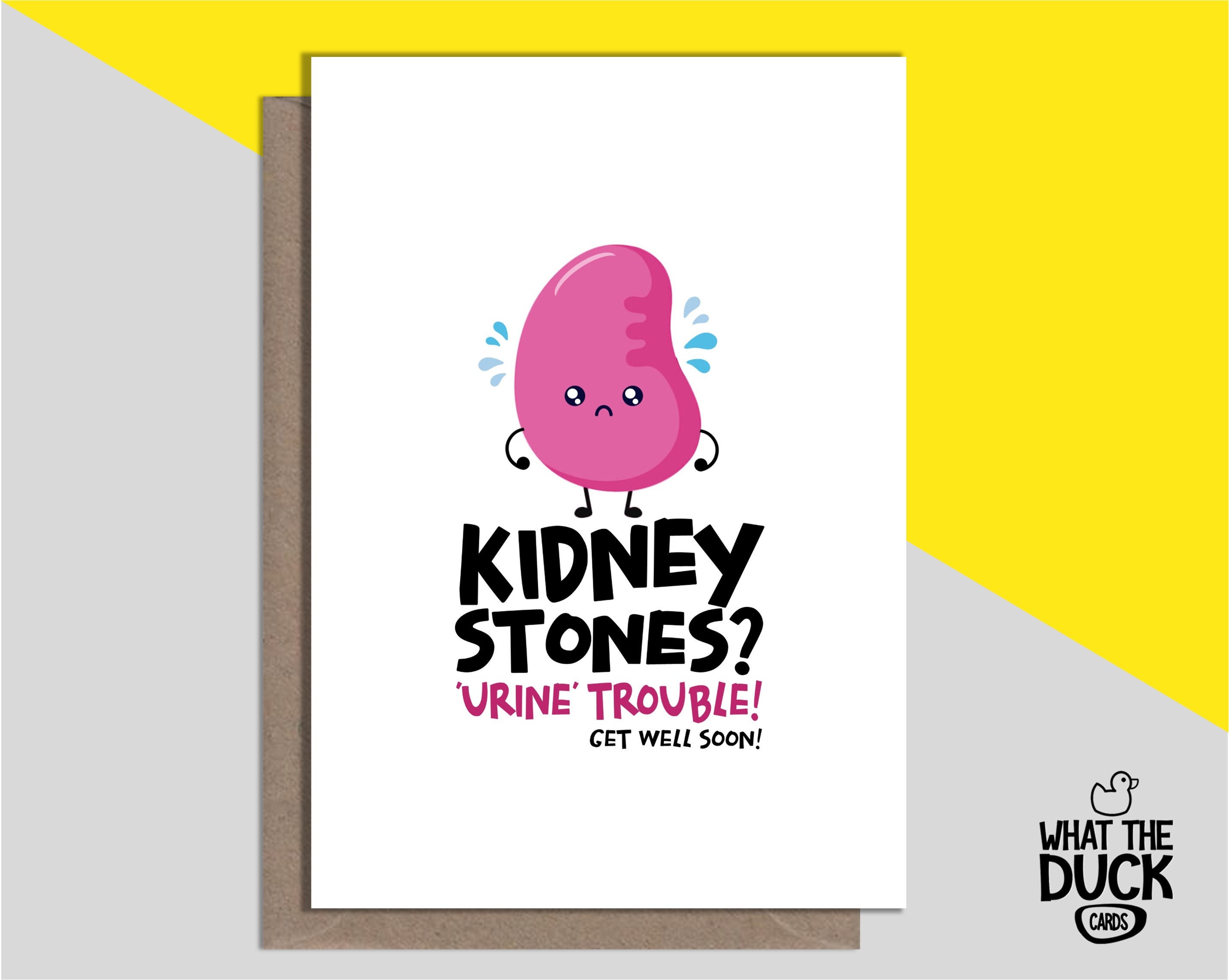Funny & Cheeky Handmade Get Well Soon Greetings Card for Kidney Stones ...