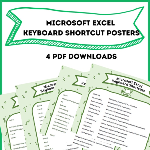 Computer Shortcut Poster - Etsy