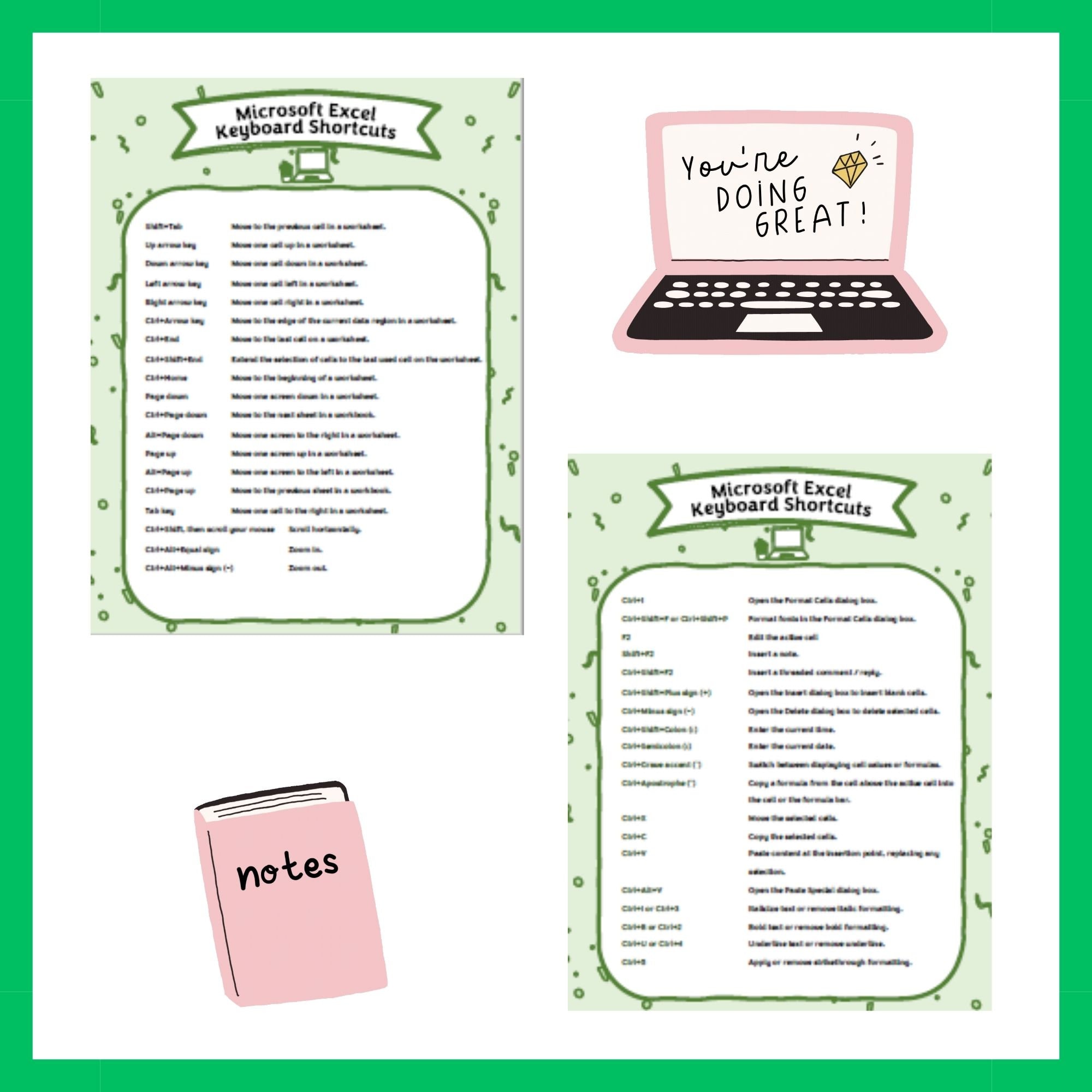 Microsoft Shortcut Posters - PDF Download - 4 Full Sized Pages - Office ...