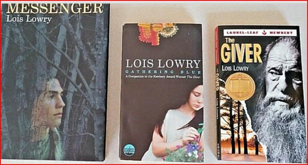 Three Lois Lowry Novels: Messenger (HB), Gathering Blue (PB), & the ...