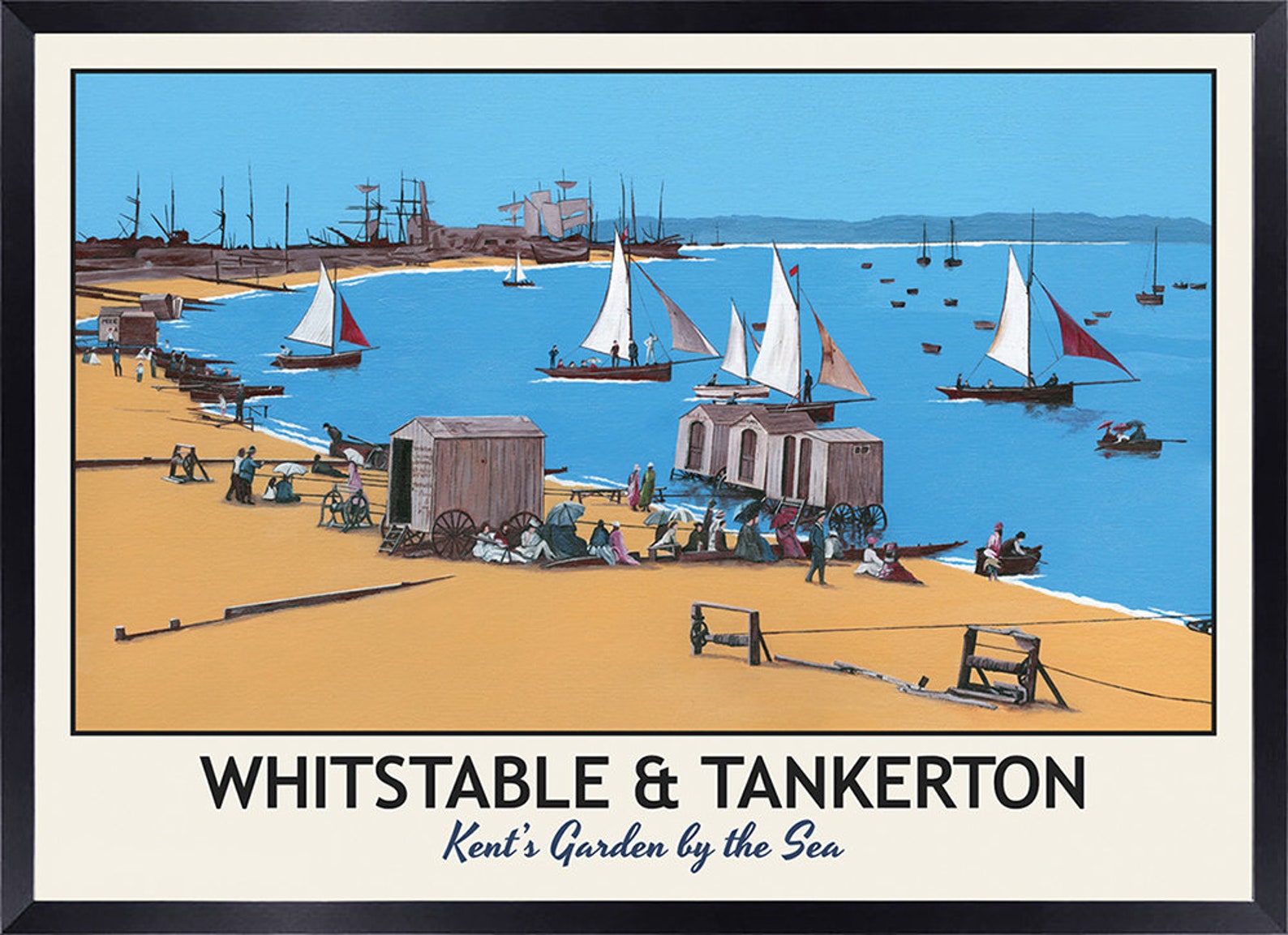 Whitstable and Tankerton Vintage Poster Kent's Garden by - Etsy