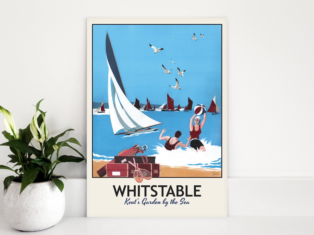 Whitstable Vintage Travel Poster - Kent's Garden by the Sea - Etsy UK