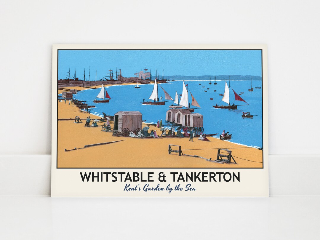 Whitstable and Tankerton Vintage Travel Poster - Kent's Garden by the ...