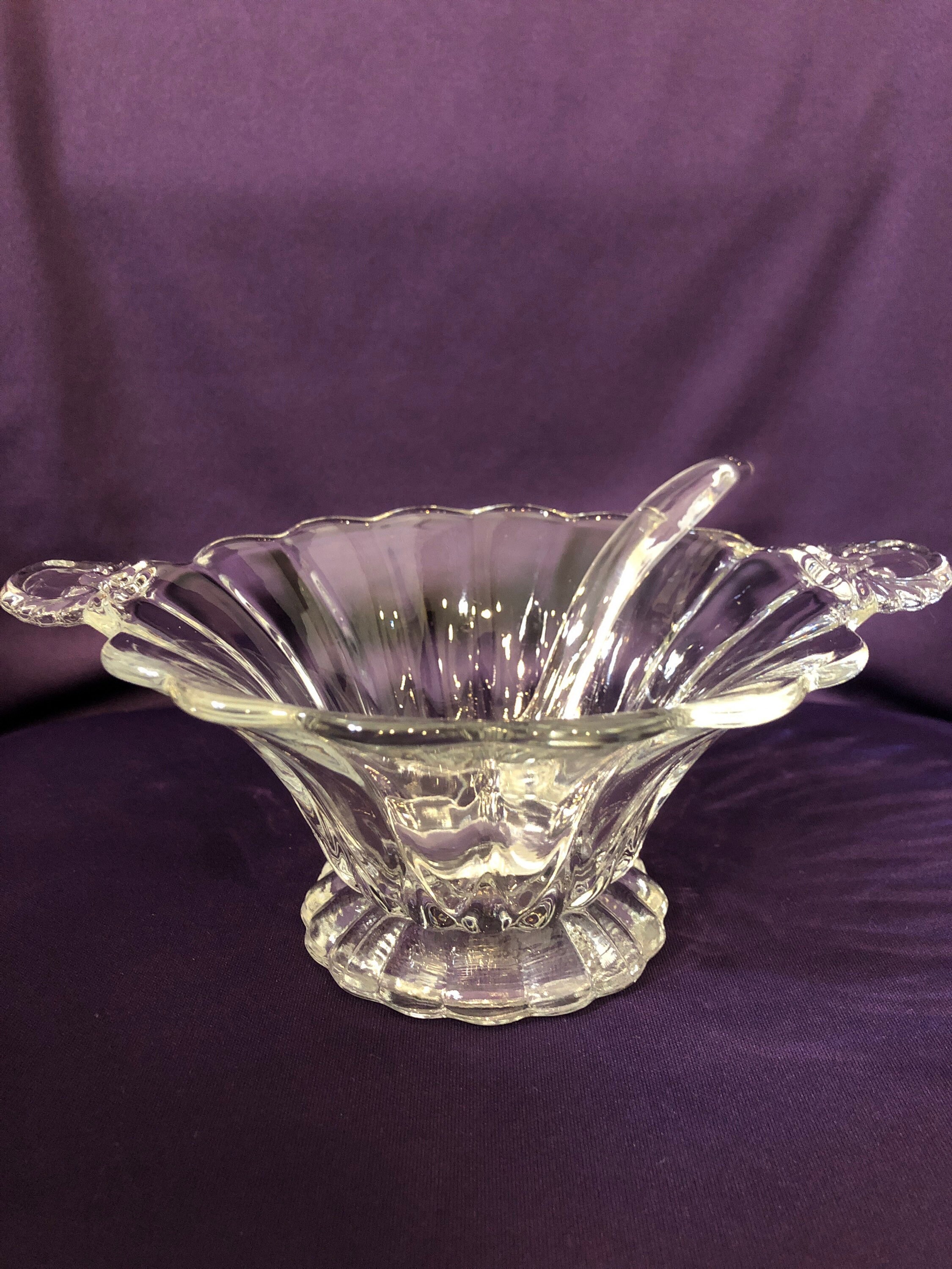 Vintage glass small serving / jam bowl with spoon | Etsy