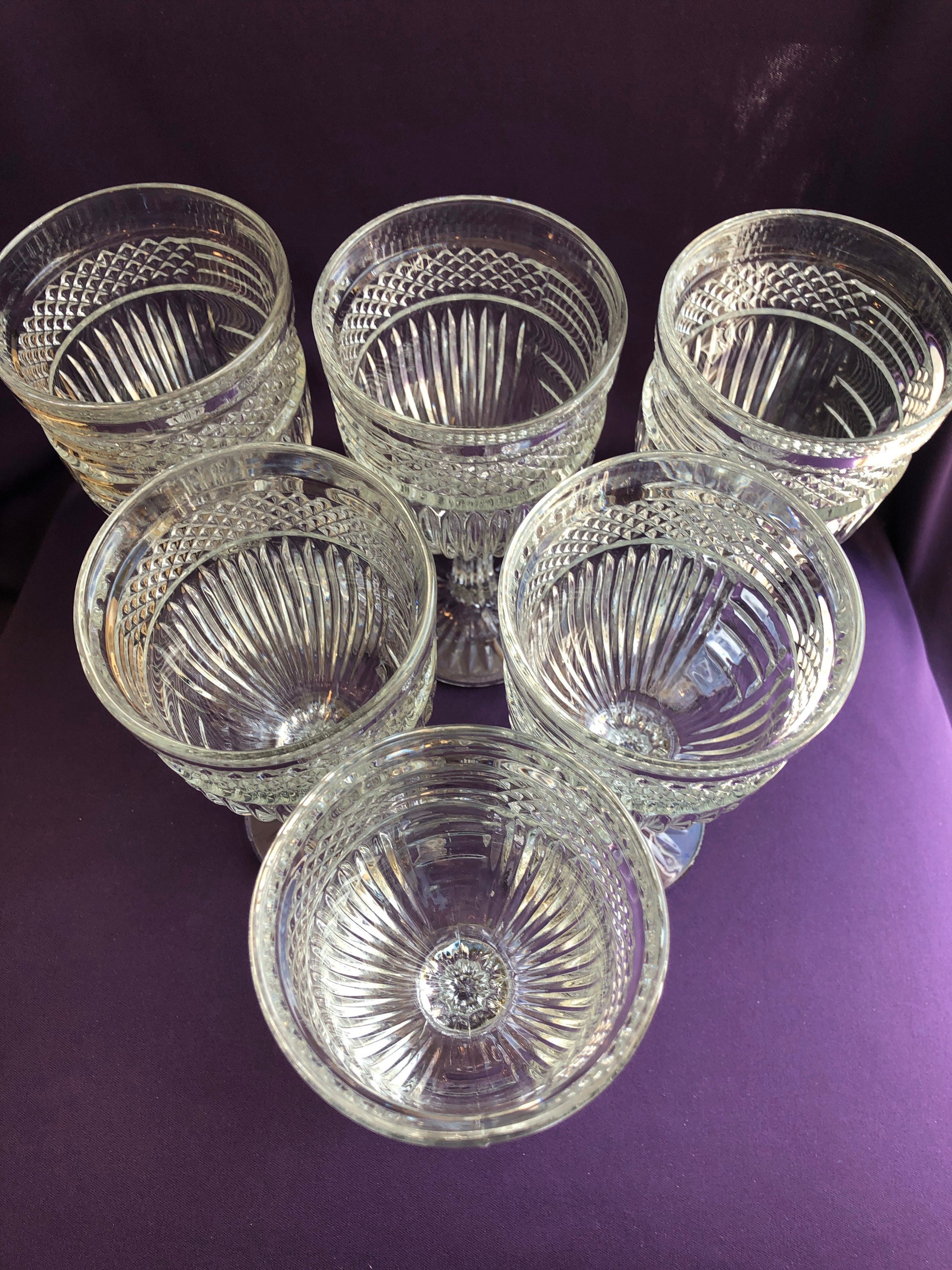 Set of 6 vintage clear glass goblets | Etsy