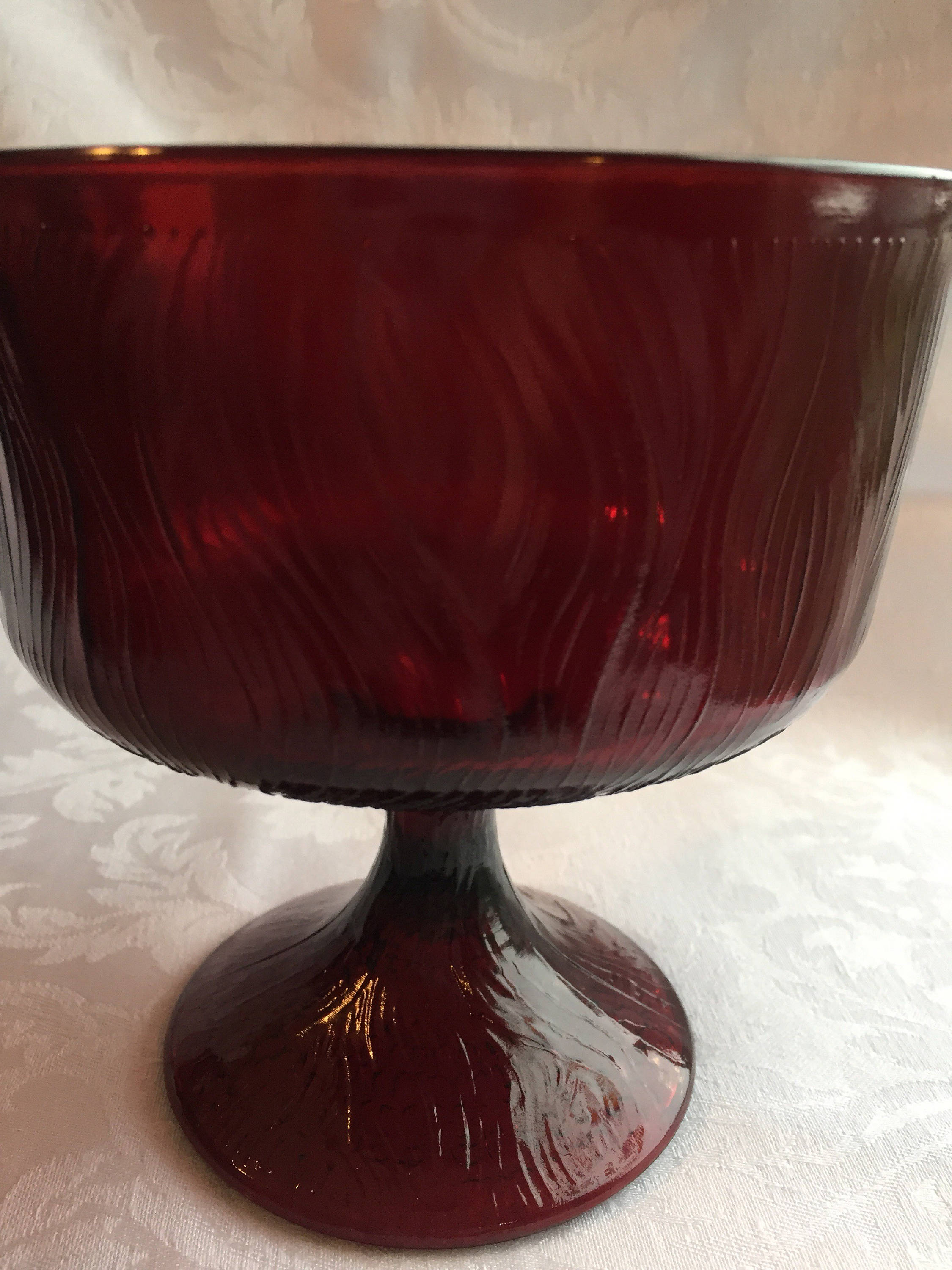 Vintage Ruby Red Compote/planter by Hoosier Glass - Etsy