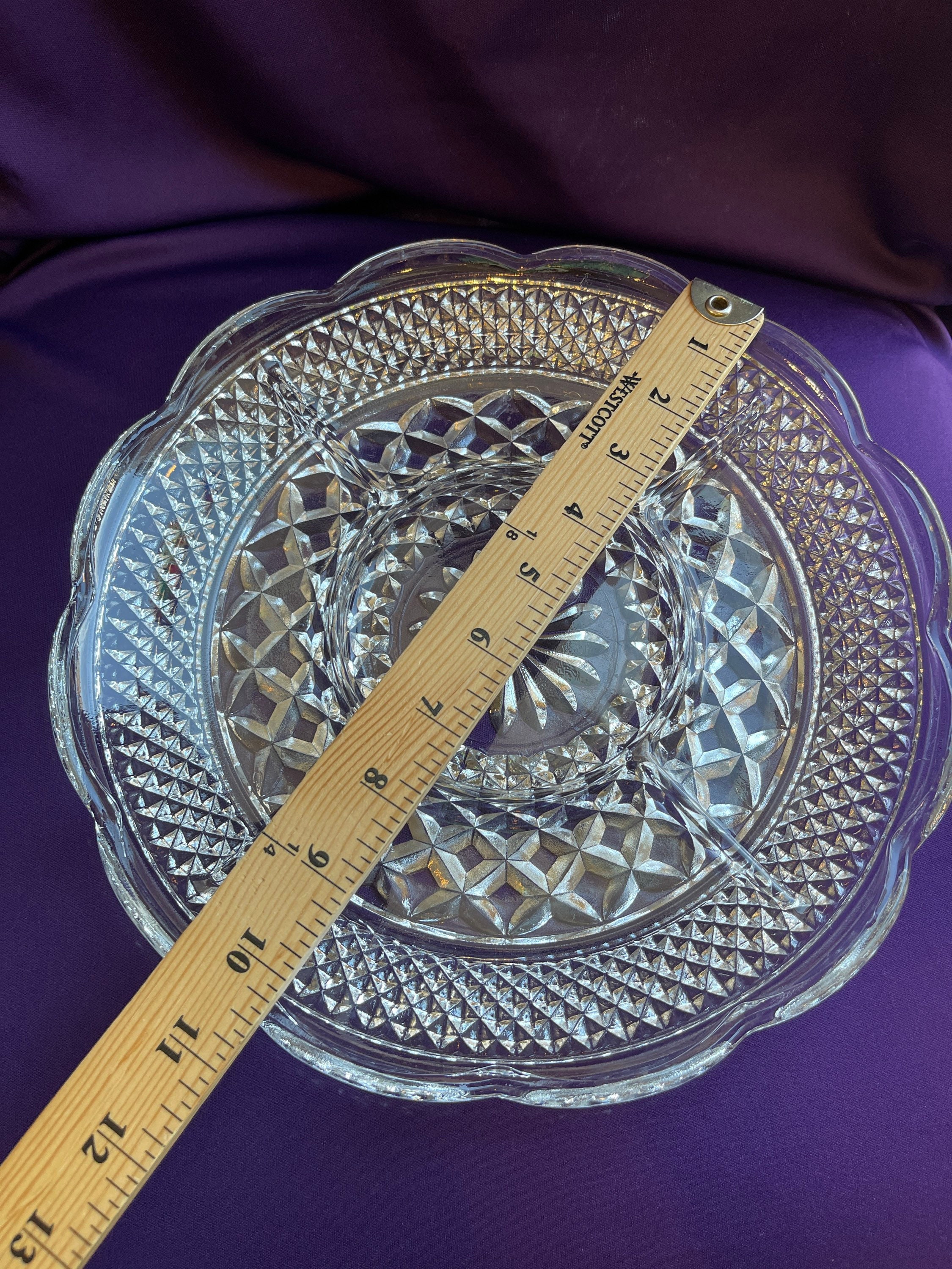 Vintage Medium Size Clear Glass Divided Plate / Tray / | Etsy