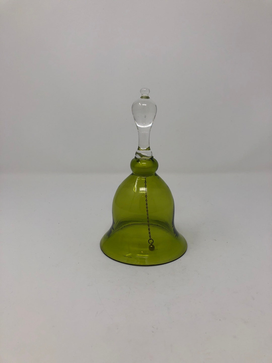 Vintage Green Glass Bell - Etsy