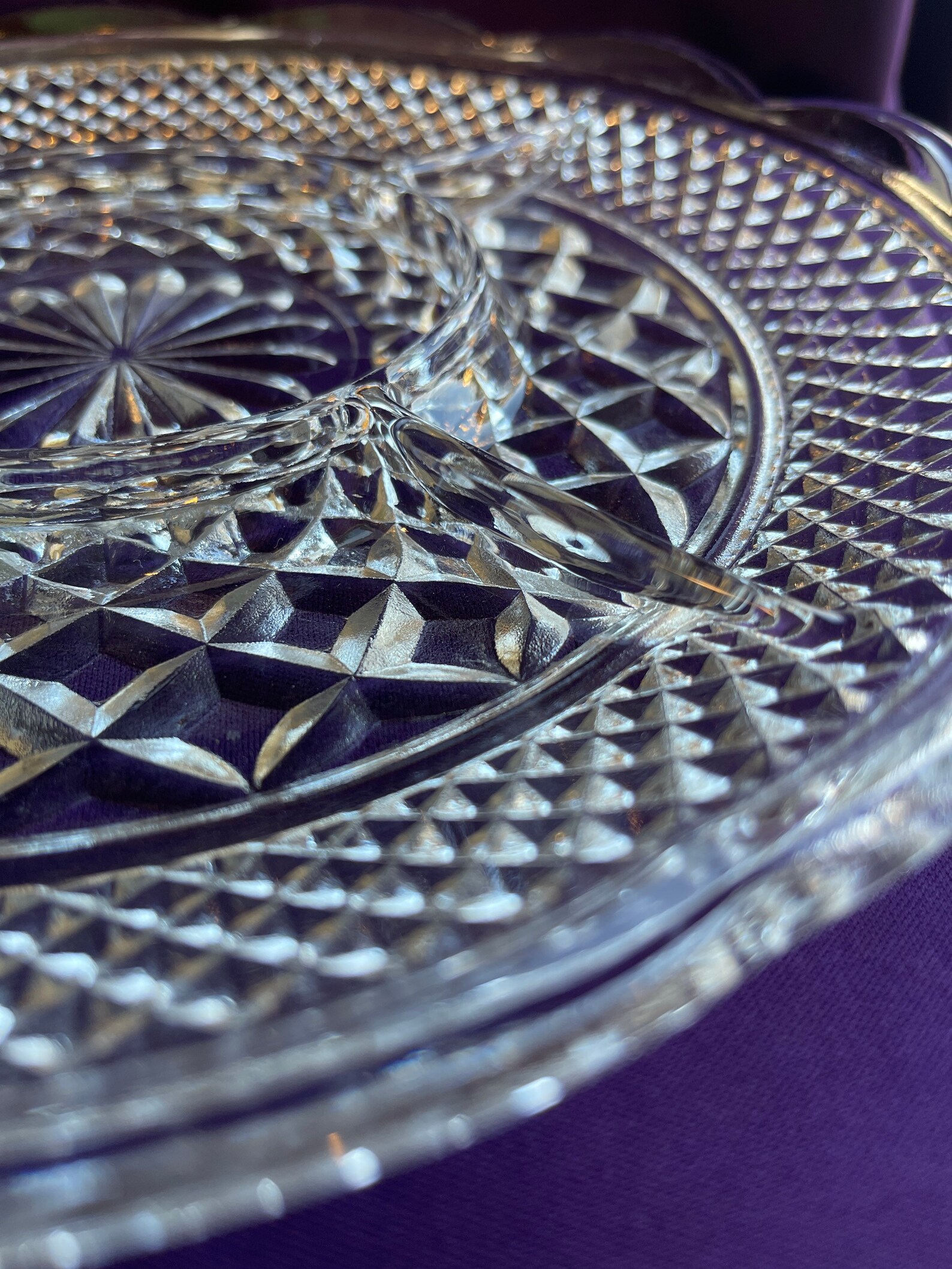 Vintage Medium Size Clear Glass Divided Plate / Tray / | Etsy