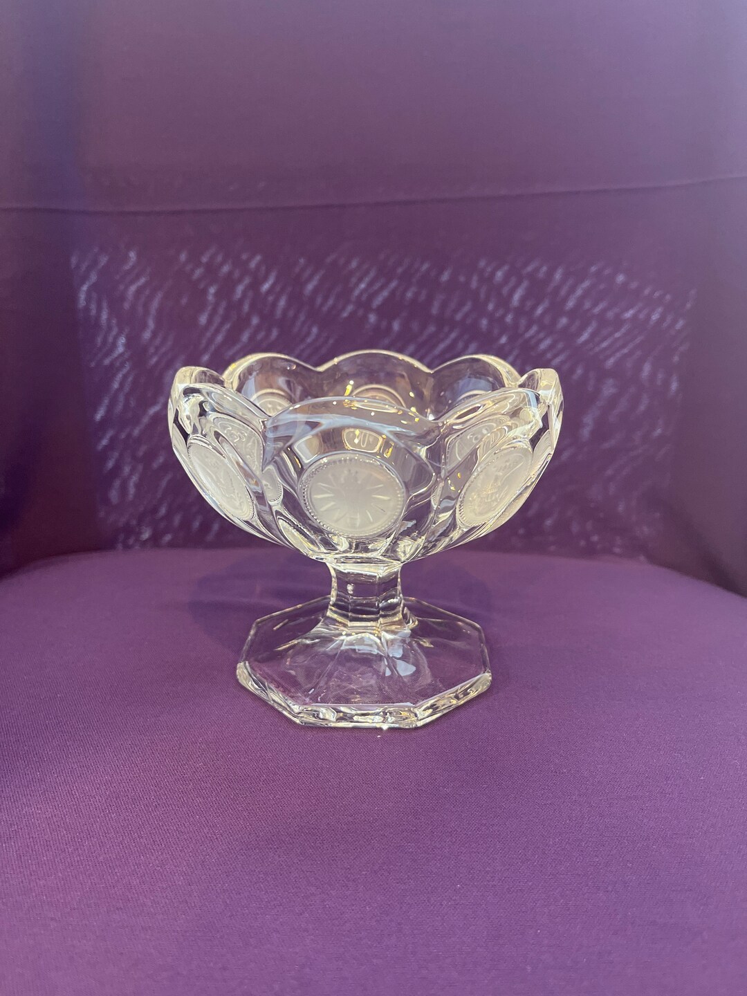 Vintage Fostoria Glass “coin Glass” Bowl (not Perfect) - Etsy