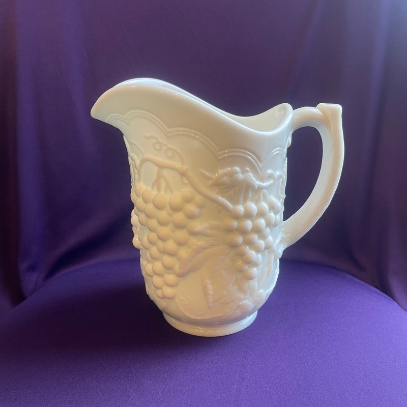 Milk Glass Pitcher - Etsy