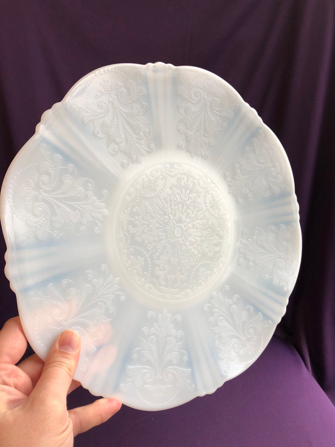 Vintage White Milk Glass Tray/serving Dish (has Chip) - Etsy
