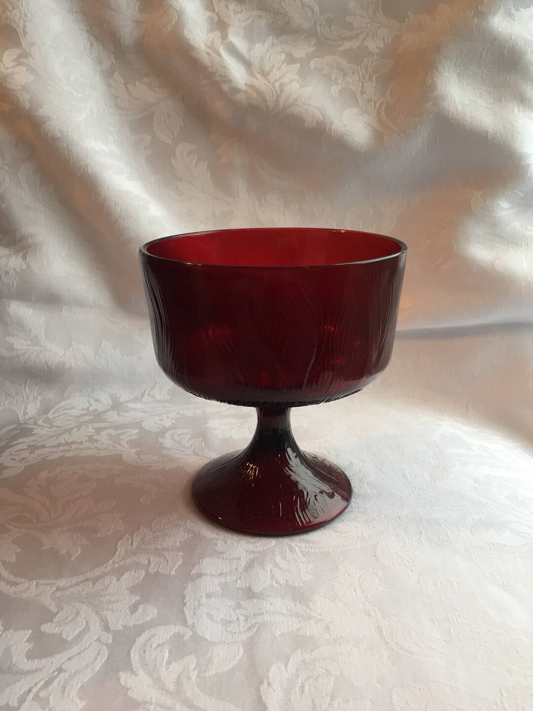 Vintage Ruby Red Compote/planter by Hoosier Glass - Etsy