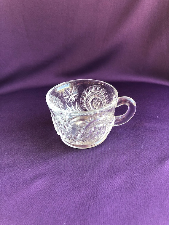 Clear Glass Punch Cups in the Pinwheel and Stars Pattern by - Etsy