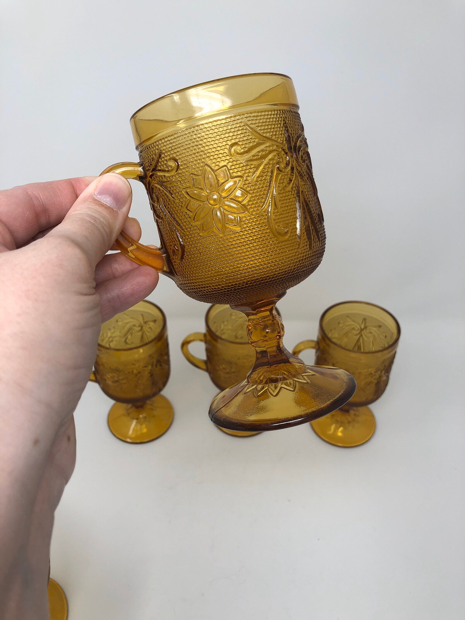 Vintage Tiara Sandwich Glass Mugs - Etsy