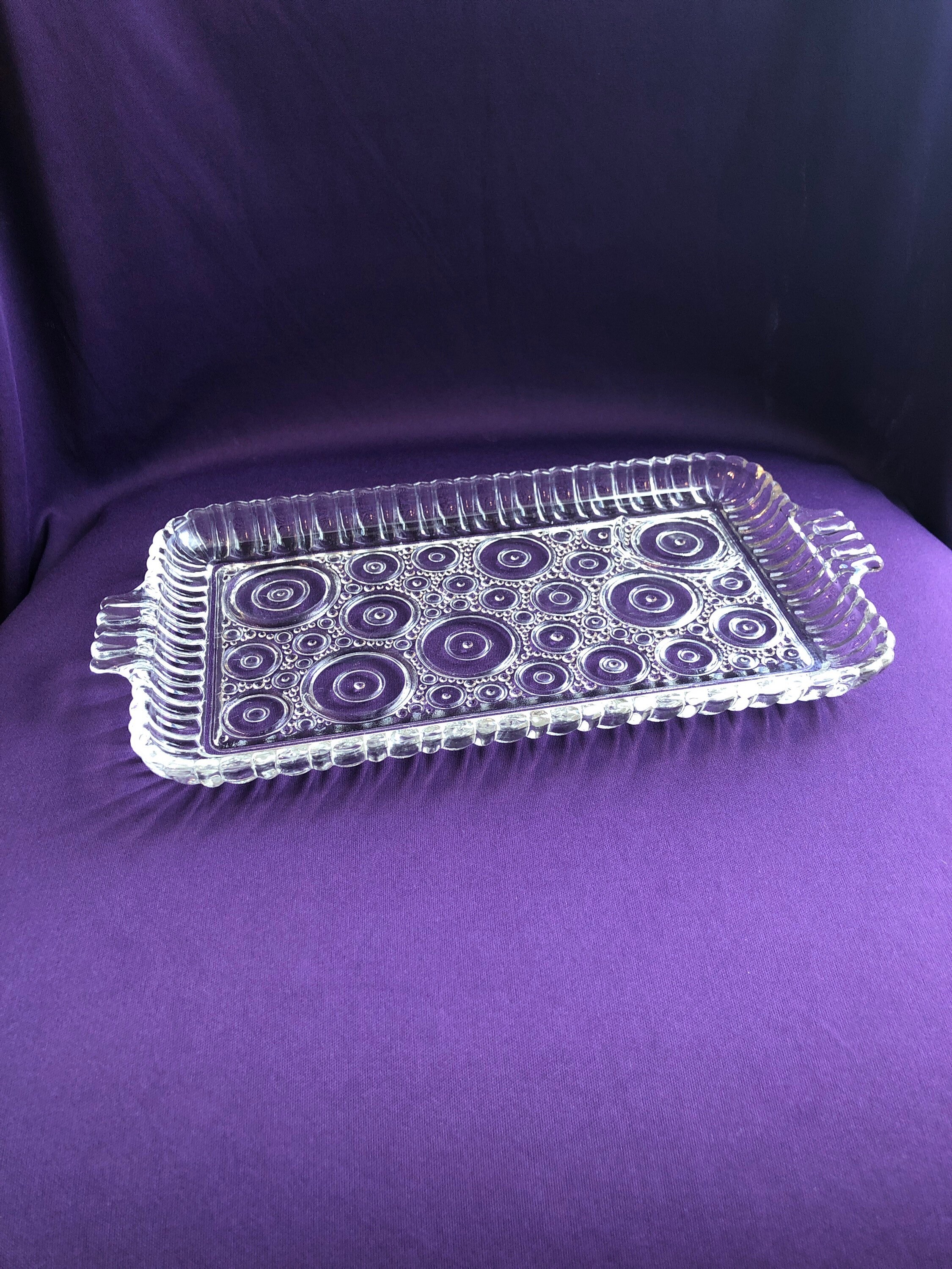 Vintage glass tray repurpose as bathroom vanity tray | Etsy