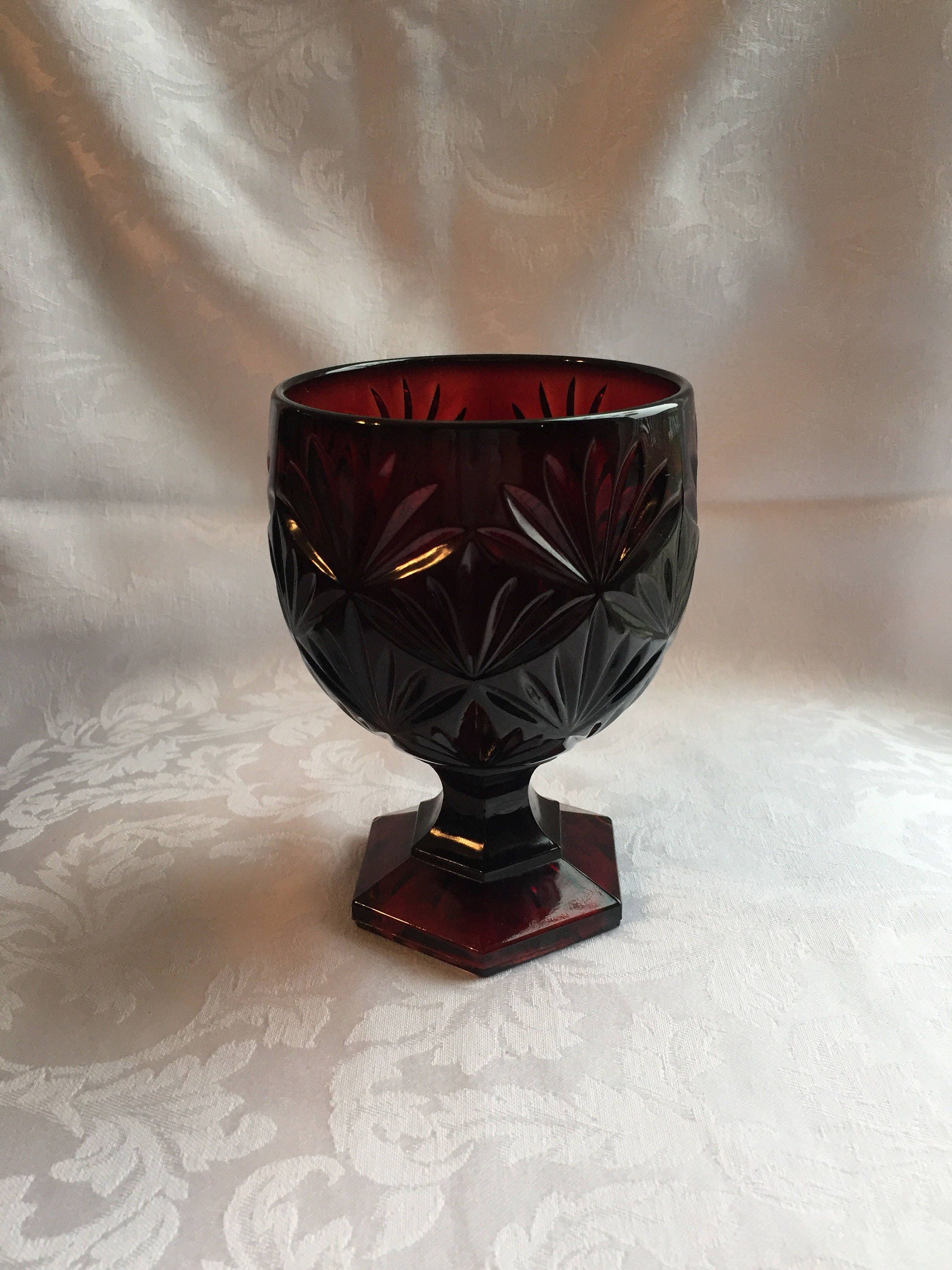 Vintage Ruby Red Glass Candy Dish / Compote no Lid | Etsy