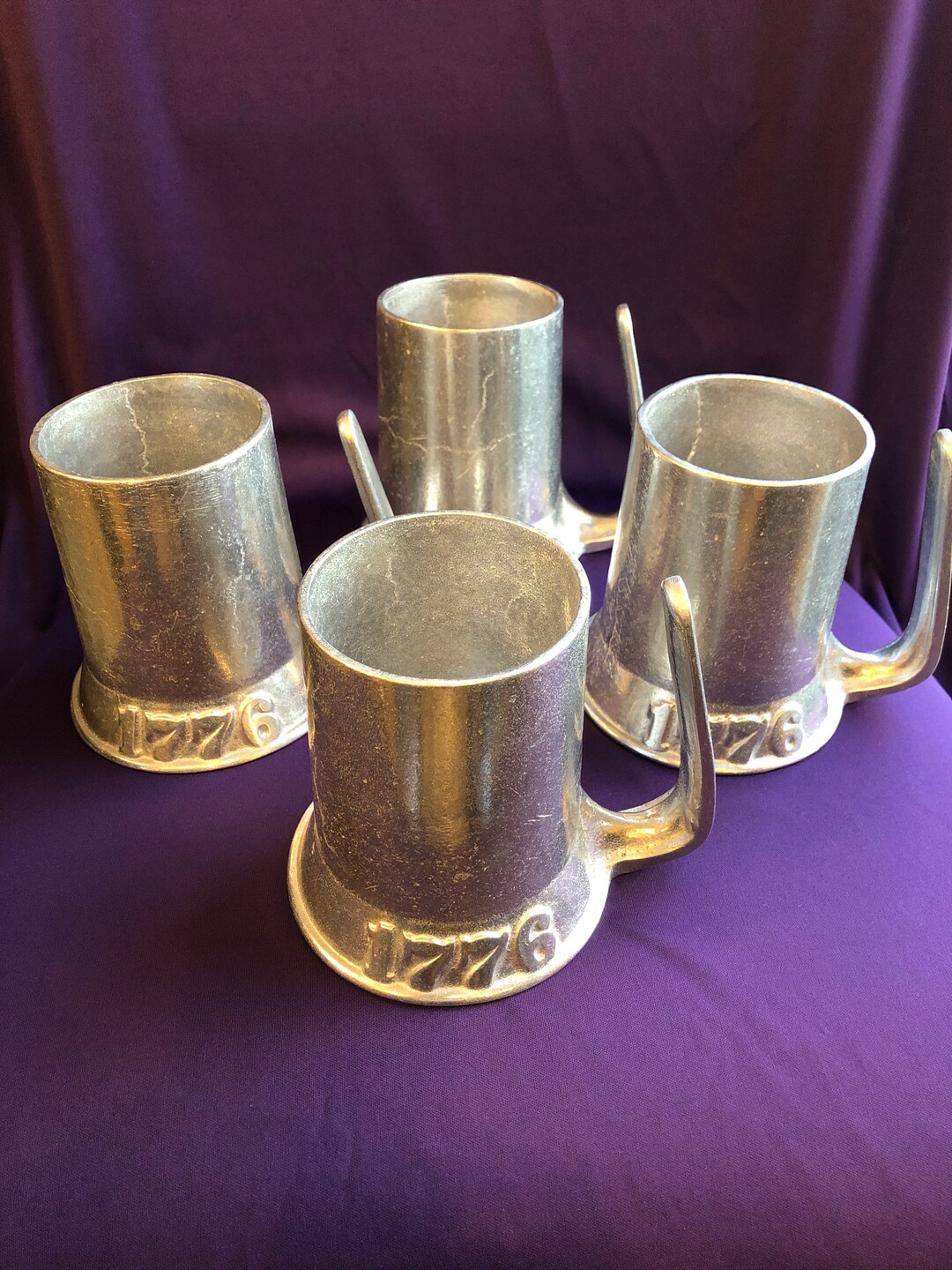 Vintage Pewter Mugs by Hanson, 4 Mugs - Etsy