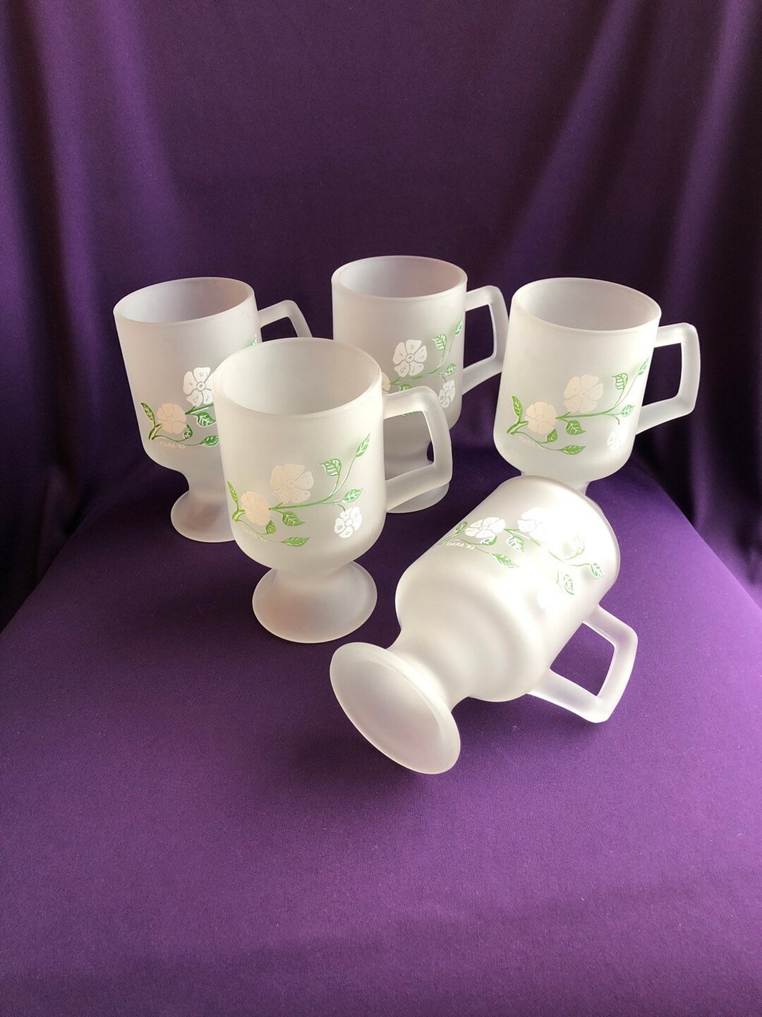 Vintage Tiara Frosted Glass Mugs (some Blemishes) - Etsy