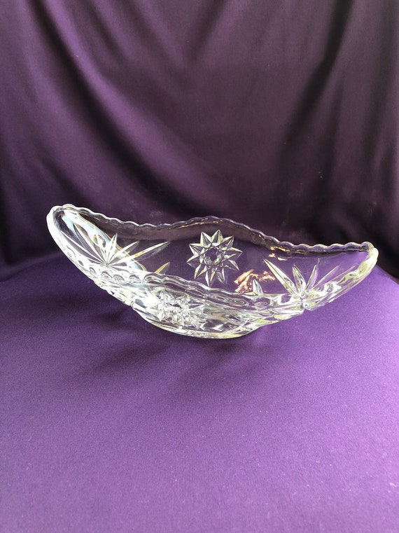 Vintage Clear Glass Bowl Star of David Pattern | Etsy