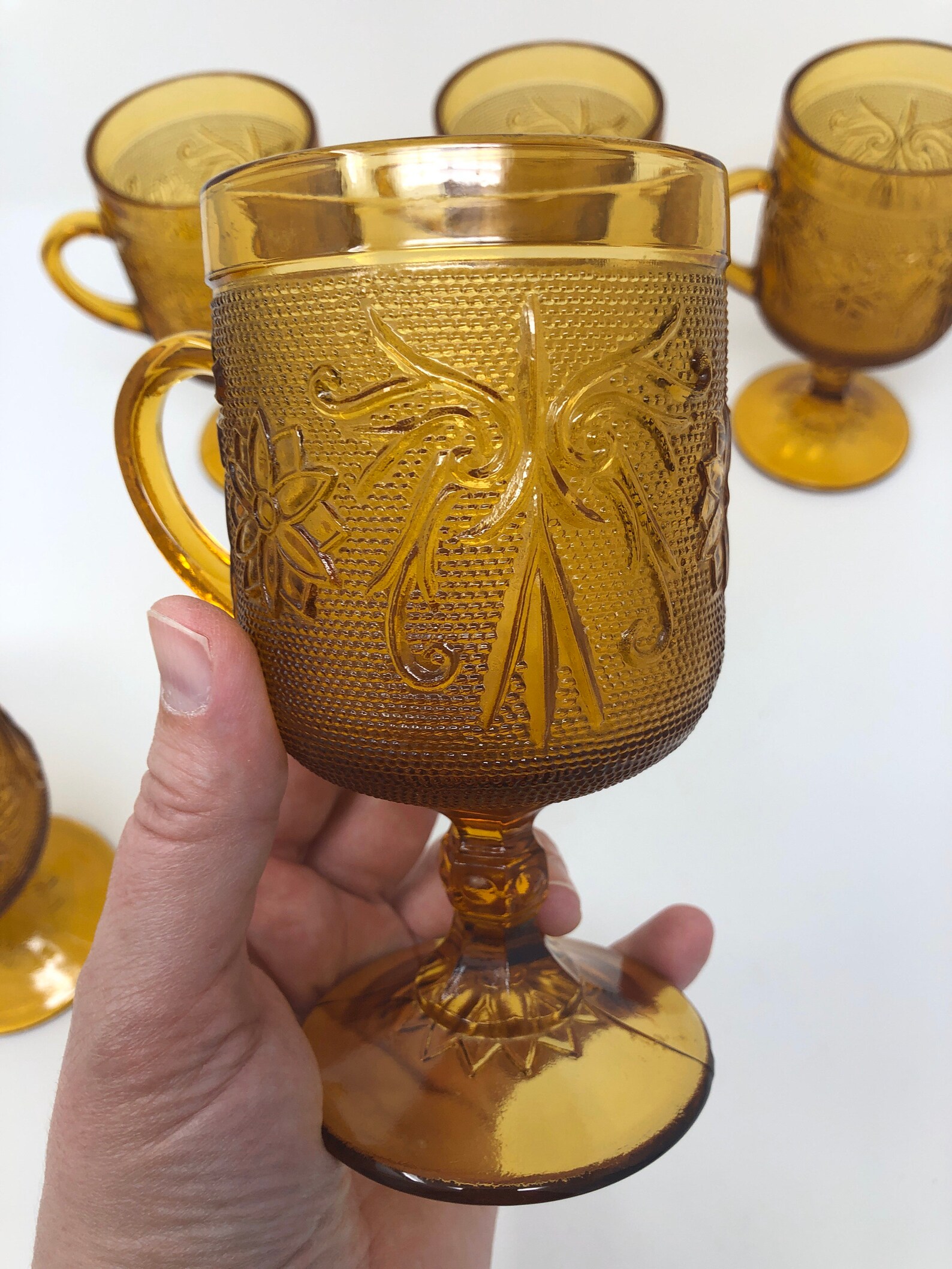 Vintage Tiara Sandwich Glass Mugs - Etsy