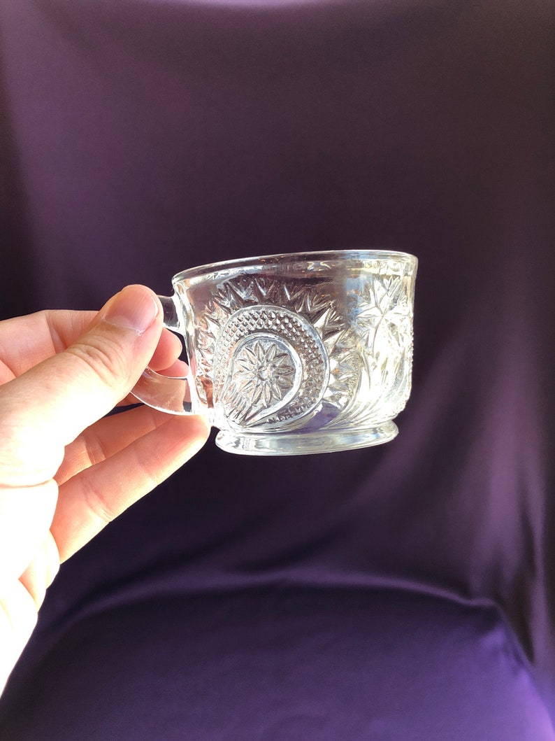 Clear Glass Punch Cups in the Pinwheel and Stars Pattern by - Etsy