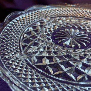 Vintage Medium Size Clear Glass Divided Plate / Tray / Platter, Wexford ...