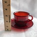 Beautiful Vintage Ruby Red 2 Piece Cup and Saucer Setting by - Etsy
