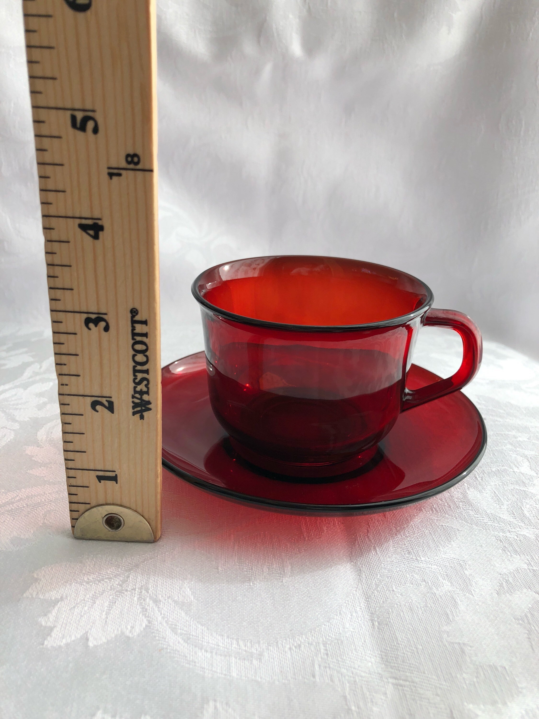 Beautiful Vintage Ruby Red 2 Piece Cup and Saucer Setting by | Etsy