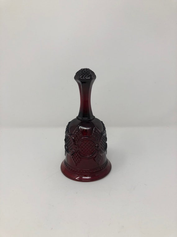 Vintage Ruby Red Glass Bell by Avon - Etsy