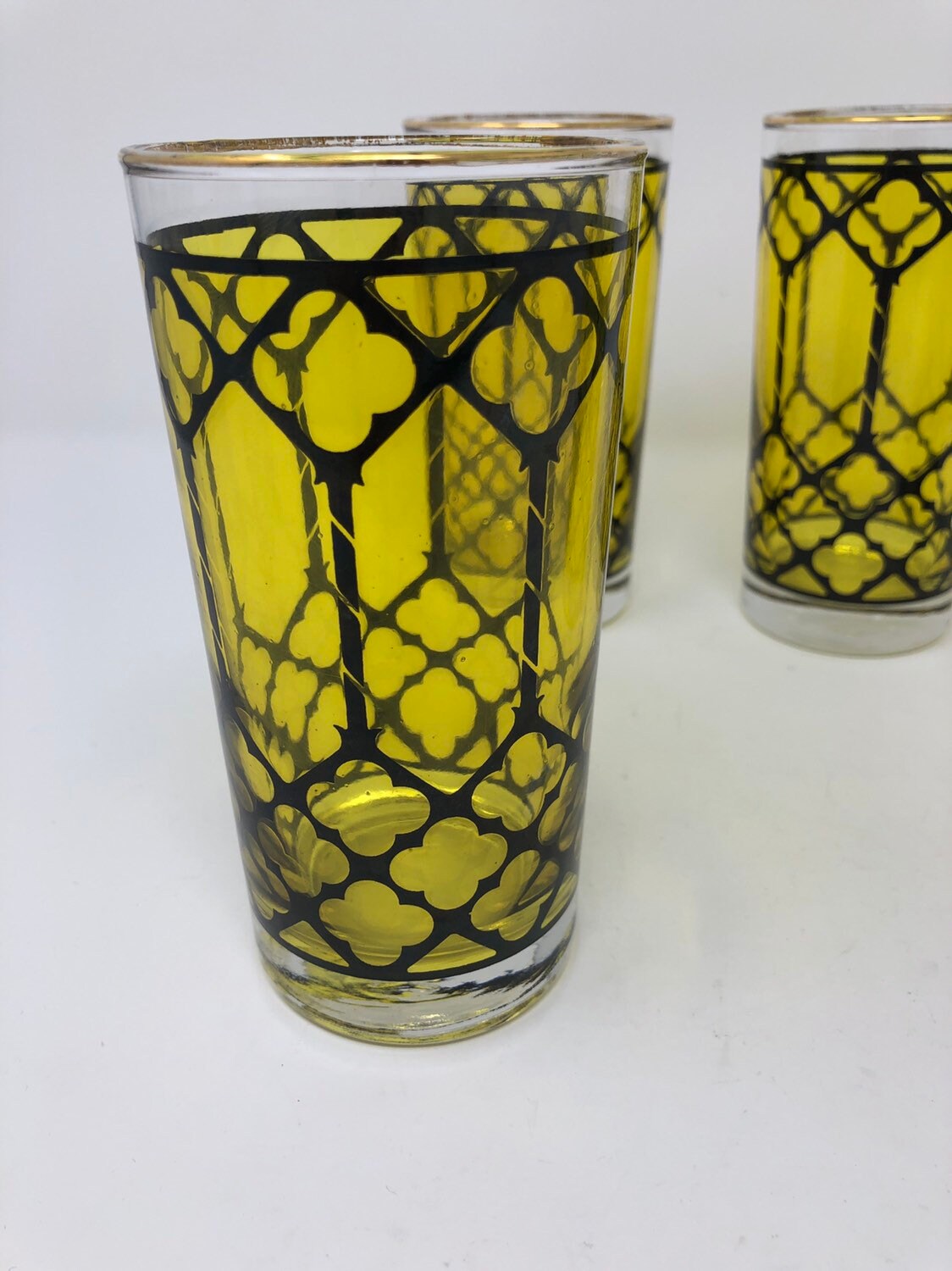 Vintage Set Of 4 Glass Libbey Drinking Cups Etsy