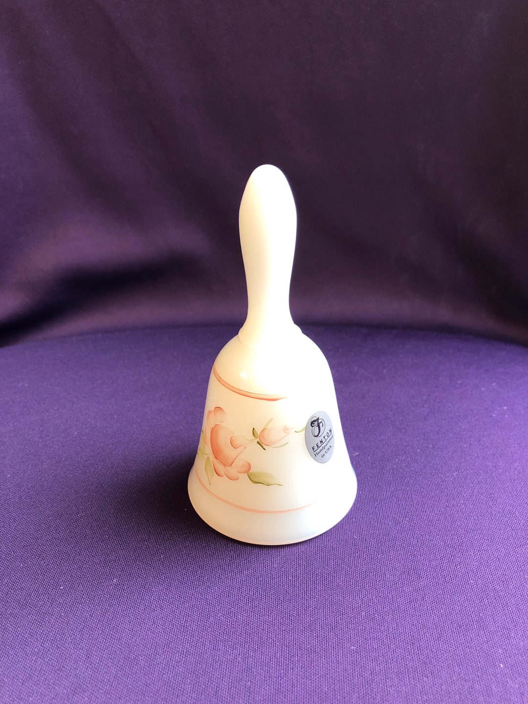 Vintage White Hand Painted Glass Fenton Mini Bell - Etsy