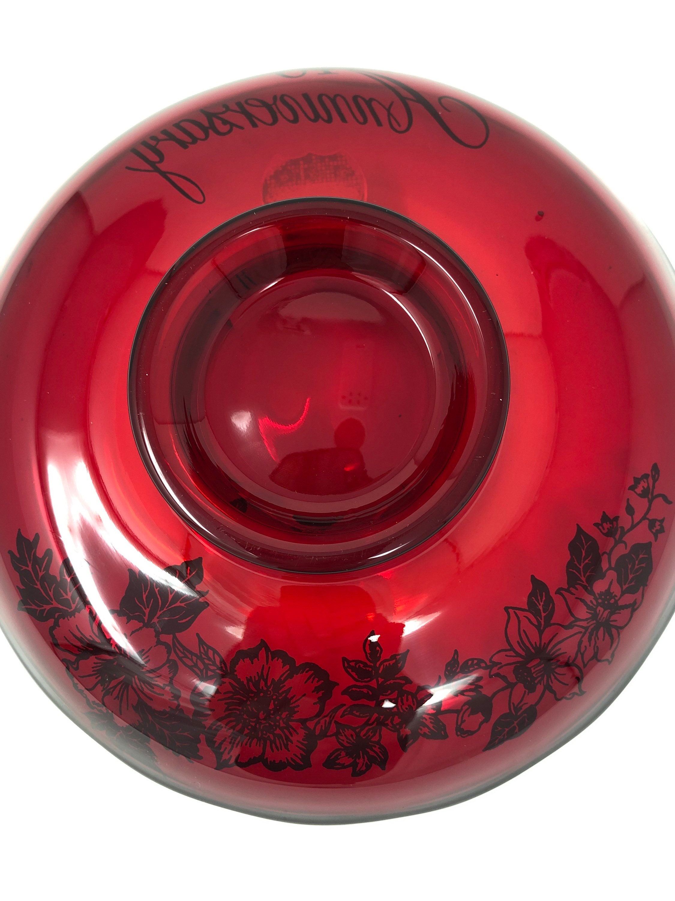 Vintage Ruby Red Bon Bon Dish With Silver Overlay for 40th Anniversary ...