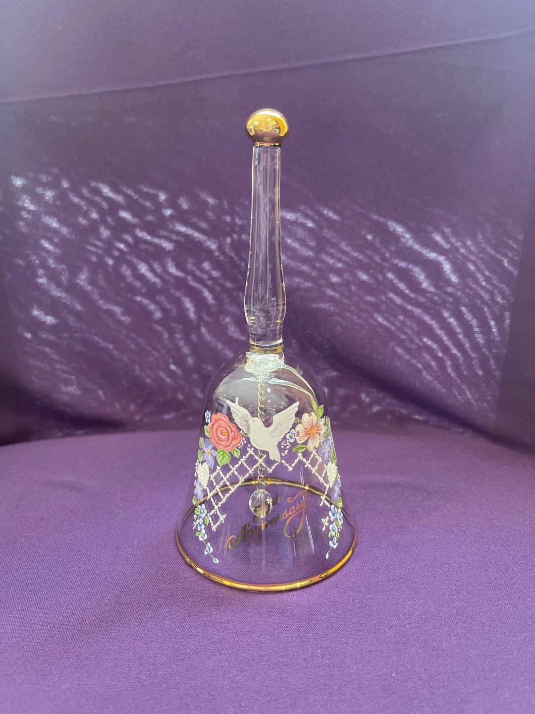 Vintage Glass Bell, 50th Anniversary - by Fenton - Etsy