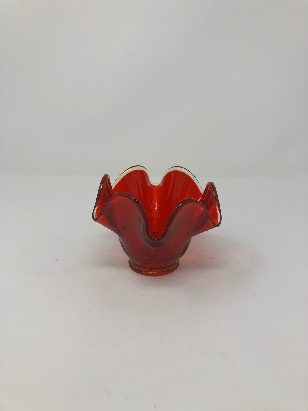 Vibrant Amberina Viking Glass Taper Candle Stick Holder - Etsy