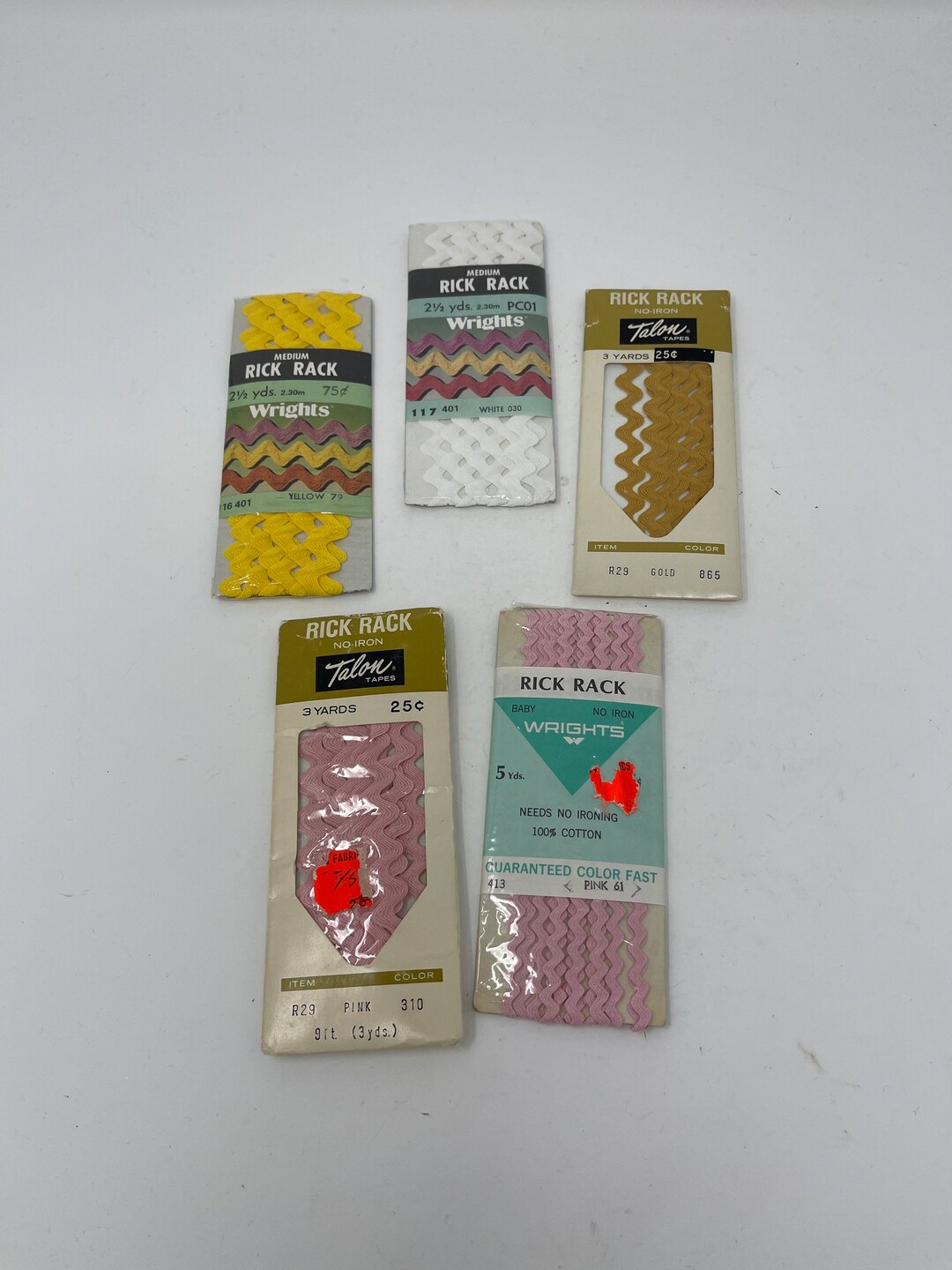 Vintage Rick Rack, Multiple Colors, Set of 5 Packs - Etsy