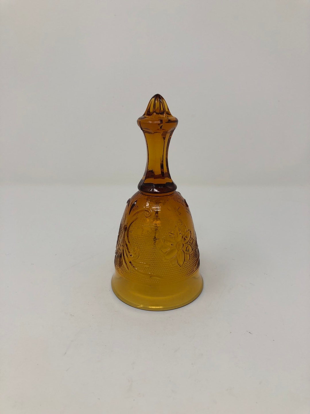 Vintage Amber Glass Bell - Etsy