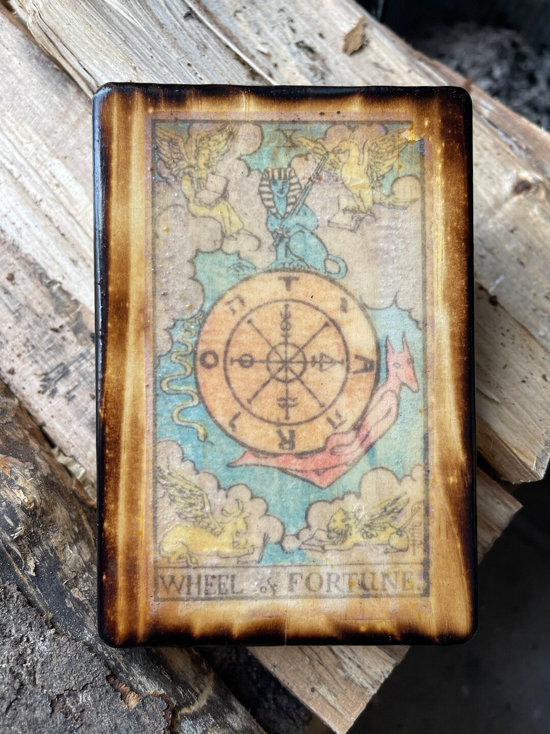 Wooden Tarot Card - the Wheel #2 - Etsy