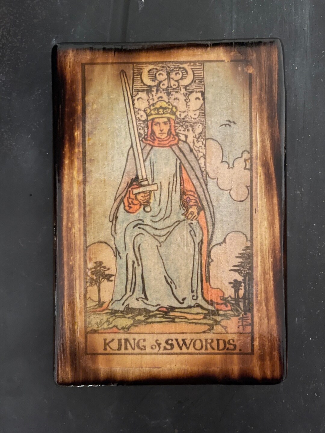 Wooden Tarot Card - King of Swords - Etsy