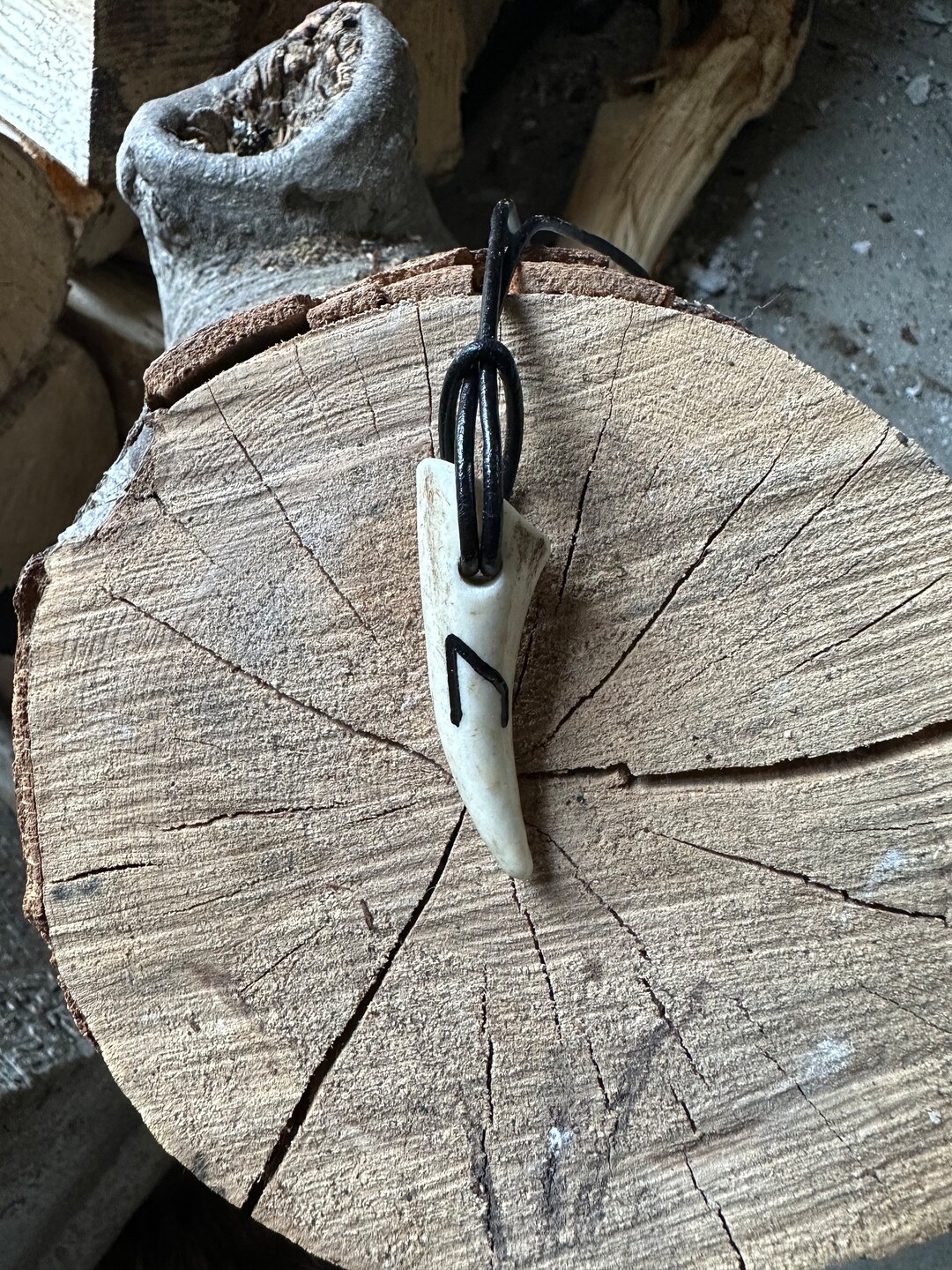 Genuine Deer Antler Nordic Rune Pendant Necklace - Strength - URUZ - Etsy