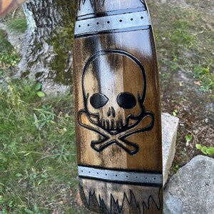 Hand Carved Wooden Canoe Paddle Skull and Crossbones Pirate - Etsy
