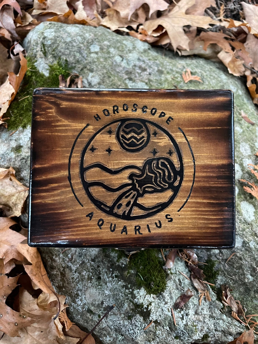 Handmade Horoscope Aquarius Wooden Box - Etsy